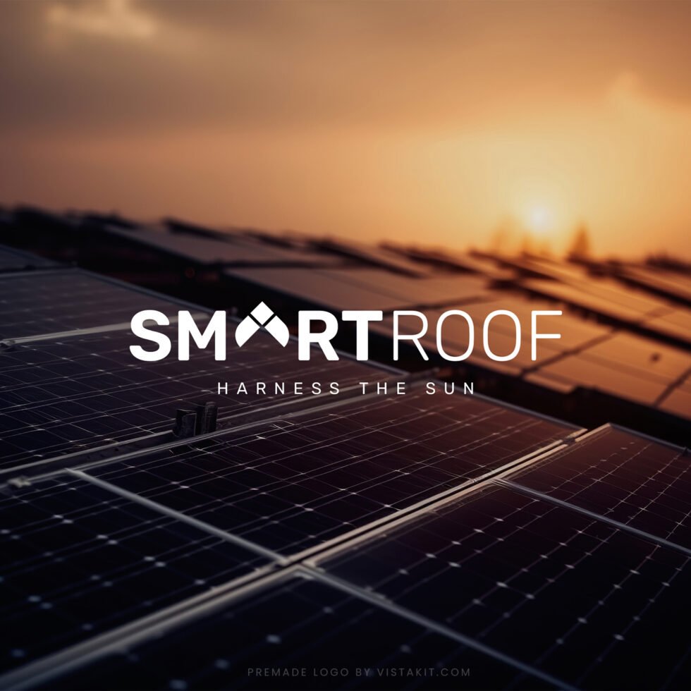 Minimal Roof Logo for Solar and Sustainable Solutions | VistaKit
